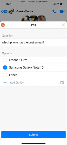How to Create Poll in Facebook Messenger Group Chat on iPhone – iGeeksBlog