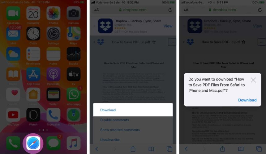 How to Download PDF Files from Safari to iPhone, iPad, and Mac – iGeeksBlog