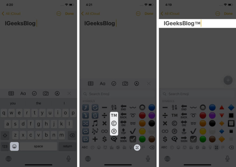 How to type trademark, copyright, registered symbols on iPhone – iGeeksBlog