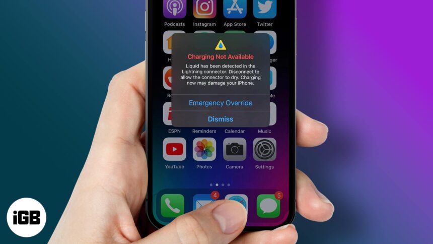 Why is my iPhone showing an Emergency Override Charging alert - iGeeksBlog