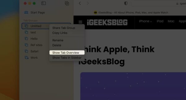 How to use Tab Groups in Safari on iPhone, iPad and Mac – iGeeksBlog