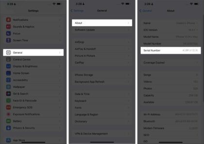 How to find the serial number of your iPhone or iPad (9 Ways)