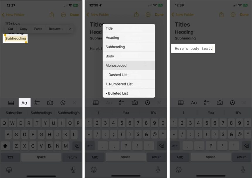 How to change font style in Notes app on iPhone, iPad, and Mac – iGeeksBlog