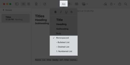 How to change font style in Notes app on iPhone, iPad, and Mac – iGeeksBlog