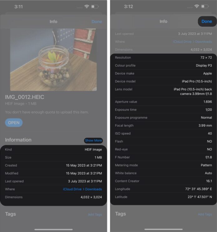 How to view metadata of photos on iPhone or iPad – iGeeksBlog