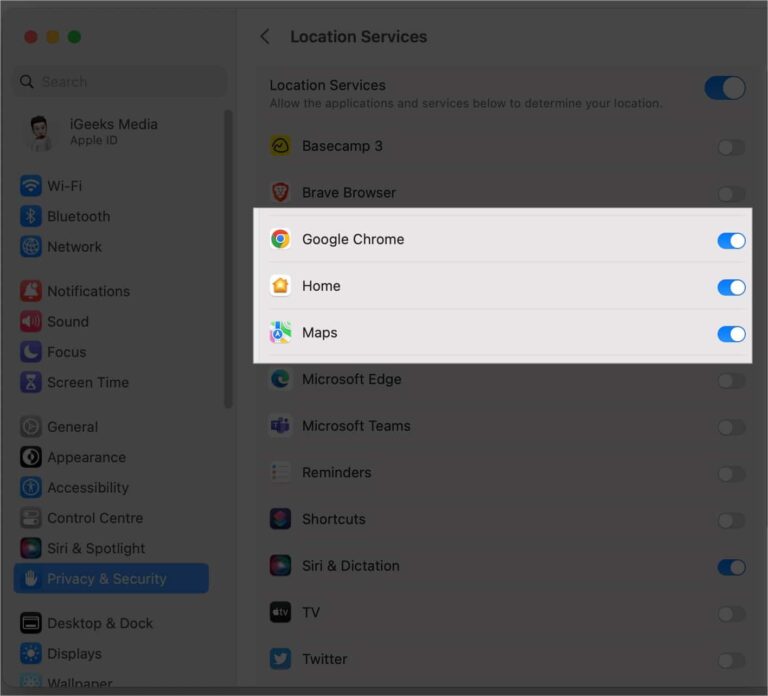 How to turn on or off Location Services on Mac – iGeeksBlog