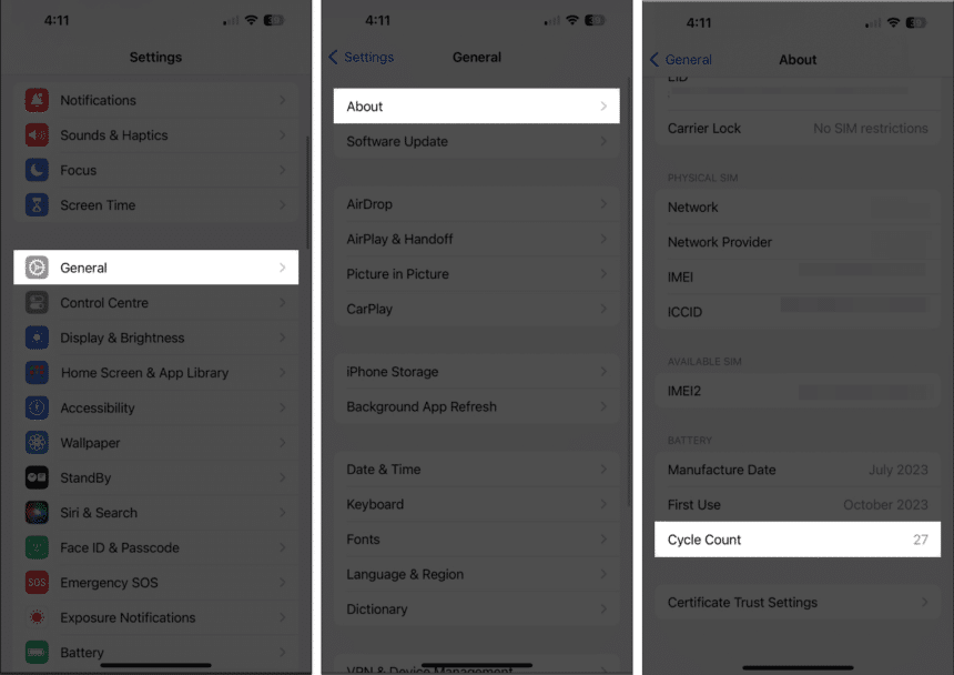 How to Check iPhone Battery Cycle Count (Works on All)