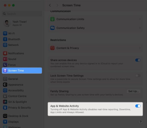 How to fix Screen Time not working on Mac