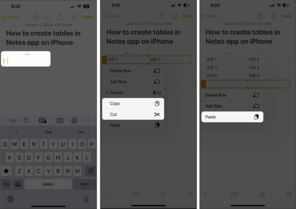 How to use tables in Notes app on iPhone, iPad, and Mac – iGeeksBlog