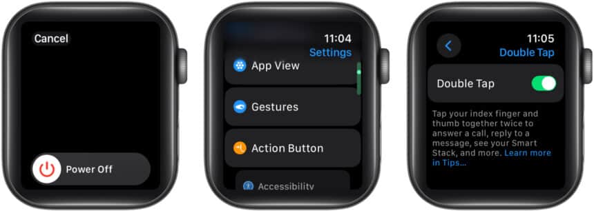 How to fix the Apple Watch Double Tap gesture not working issue