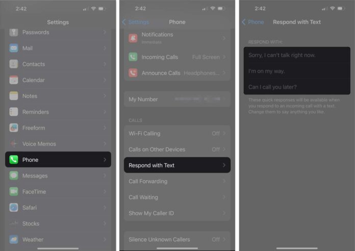How to set custom quick responses for incoming calls on iPhone – iGeeksBlog