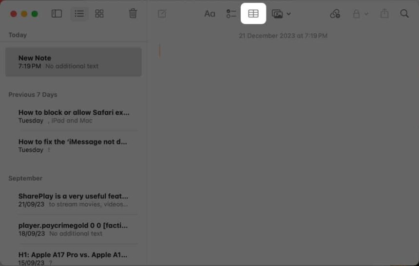How to use tables in Notes app on iPhone, iPad, and Mac – iGeeksBlog