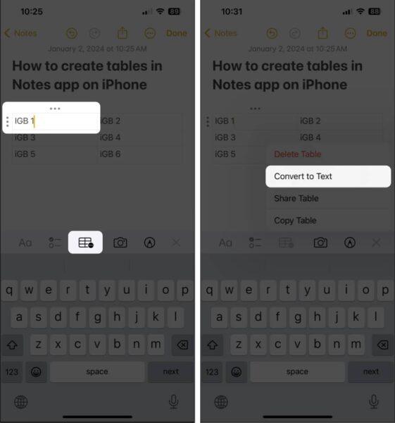 How to use tables in Notes app on iPhone, iPad, and Mac - iGeeksBlog