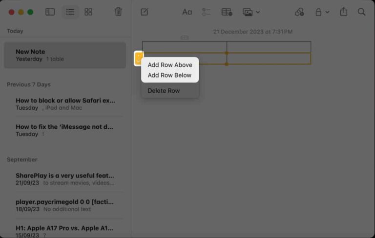 How to use tables in Notes app on iPhone, iPad, and Mac – iGeeksBlog