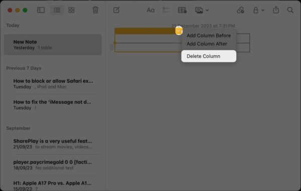 How to use tables in Notes app on iPhone, iPad, and Mac – iGeeksBlog