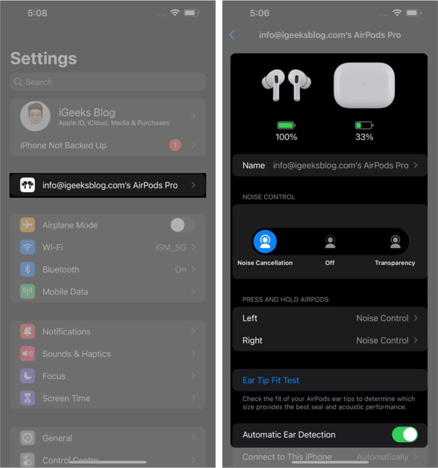 How to change AirPods settings on iPhone or iPad – iGeeksBlog