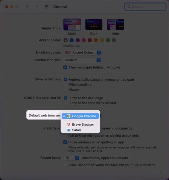 How to change default web browser on Mac