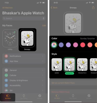 How to add and customize Snoopy watch face on your Apple Watch – iGeeksBlog