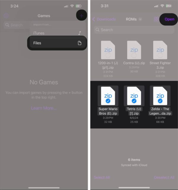 How to load and play ROMs in Delta game emulator on iPhone