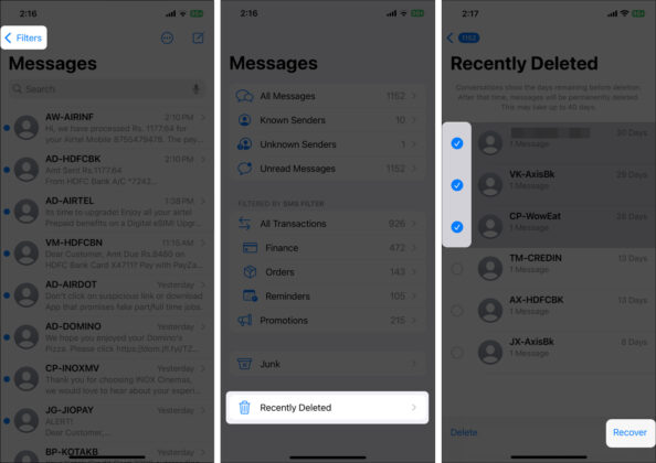 Recover deleted text messages on iPhone with or without backup