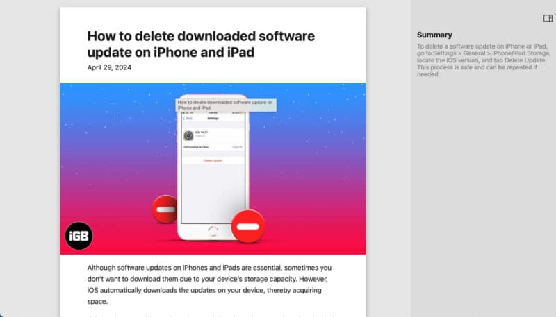 How to Summarize WebPages in Safari on iPhone and Mac – iGeeksBlog