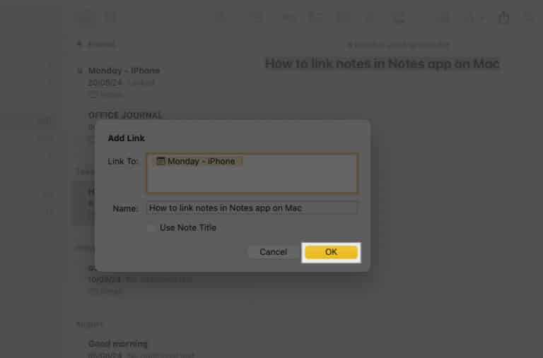 How to Link Notes in Apple Notes on iPhone, iPad, and Mac