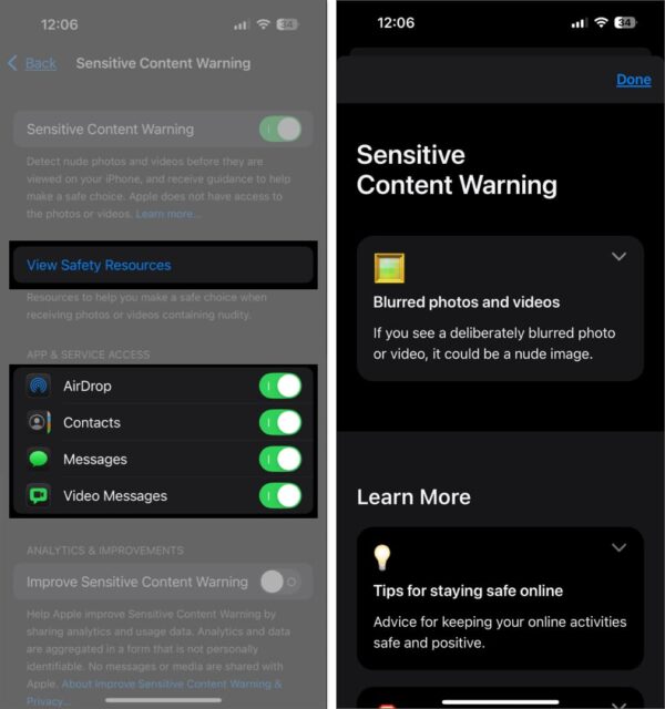 What is Apple's Sensitive Content Warning feature and how to enable it?