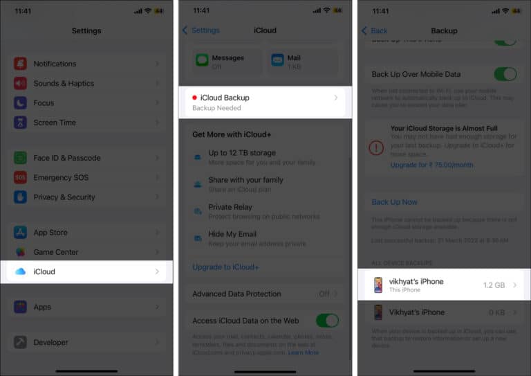 How to delete backups from iCloud