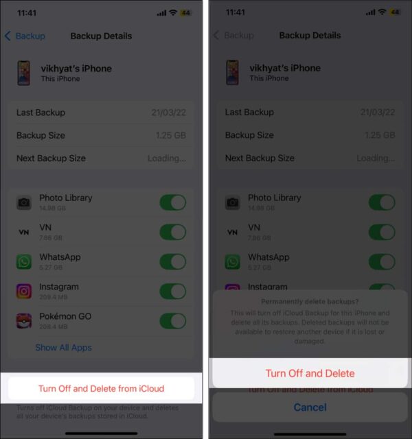 How to delete backups from iCloud