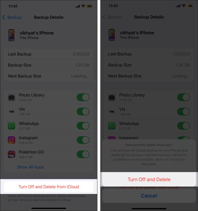 How to delete backups from iCloud