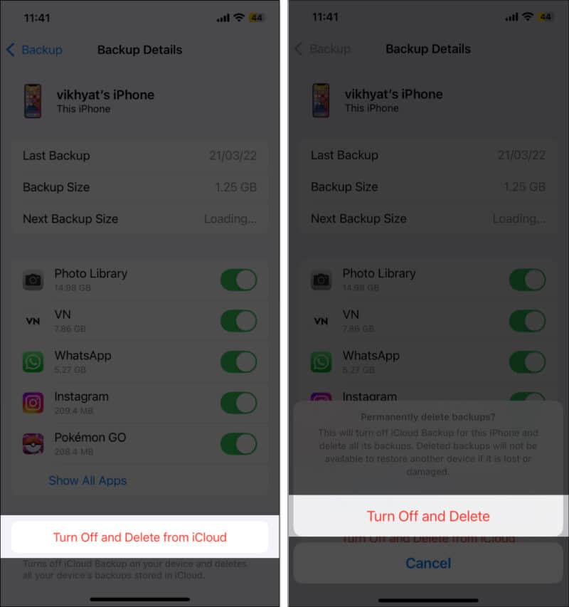 How to delete backups from iCloud