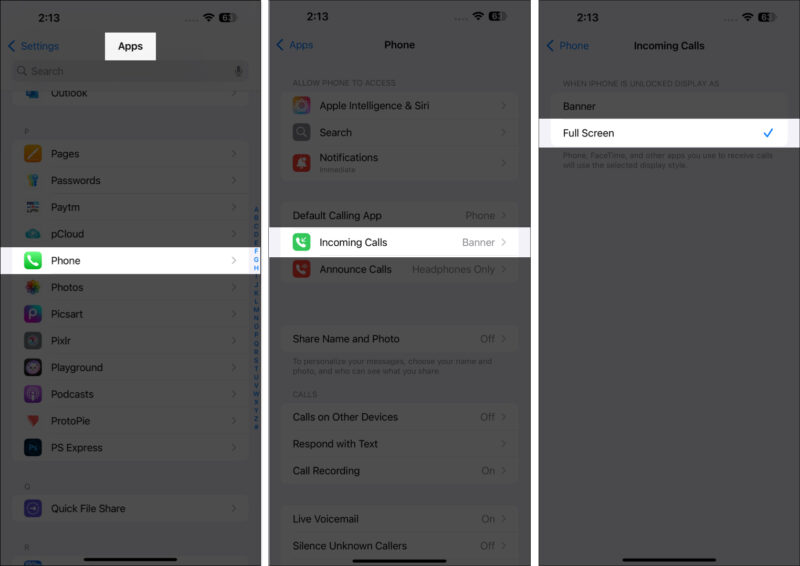 How to change the incoming call interface on your iPhone