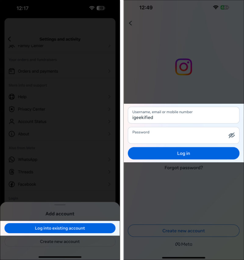 How to manage multiple Instagram accounts on an iPhone