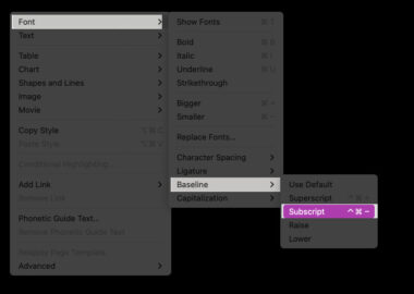 How to type superscript and subscript on Mac