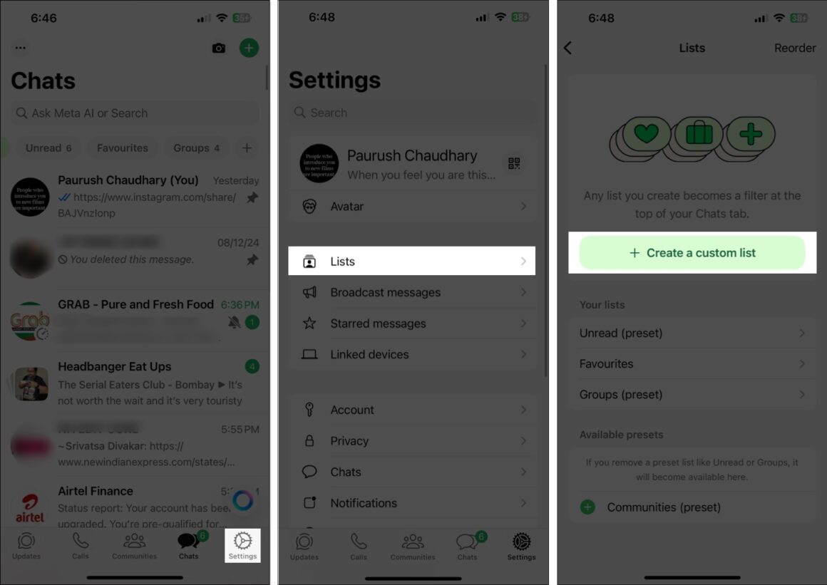 How to create and use custom chat lists on WhatsApp – iGeeksBlog