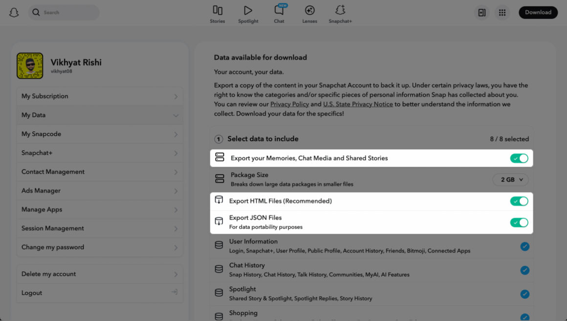 How to download your Snapchat data (Step-by-step guide) – iGeeksBlog