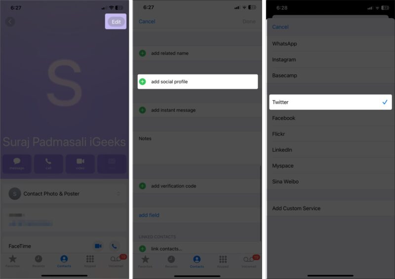 How to Add Social Media Profiles to iPhone Contacts (And Why You Should ...