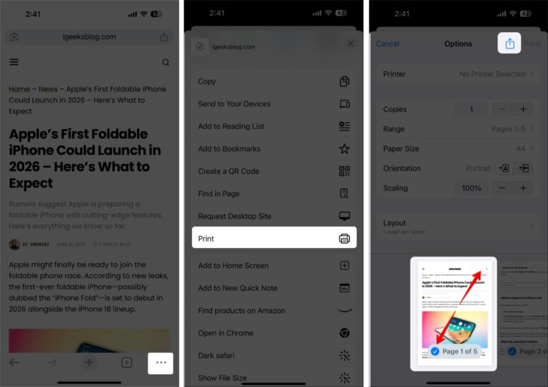 How to Save Any Webpage as a PDF on iPhone and iPad – iGeeksBlog
