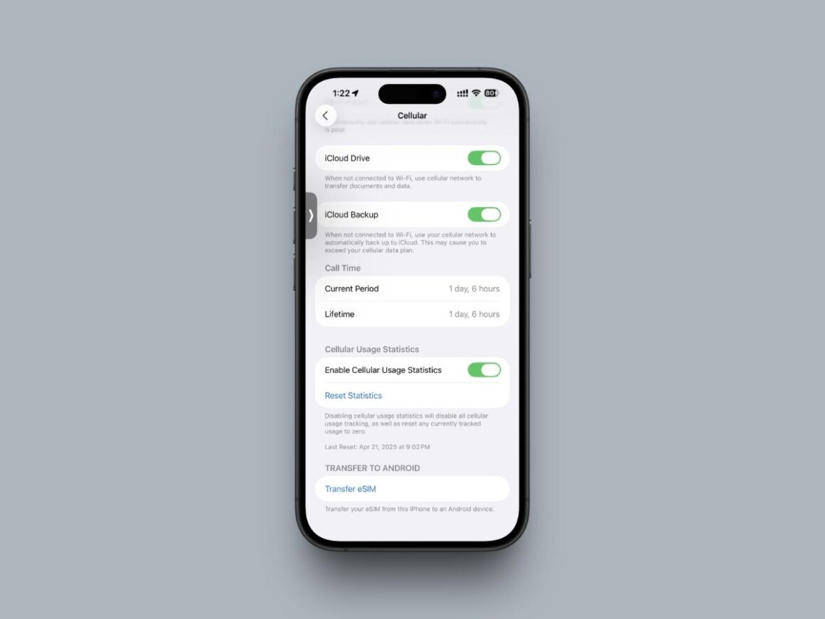 iOS 26 Adds eSIM Transfer Support Between iPhone and Android