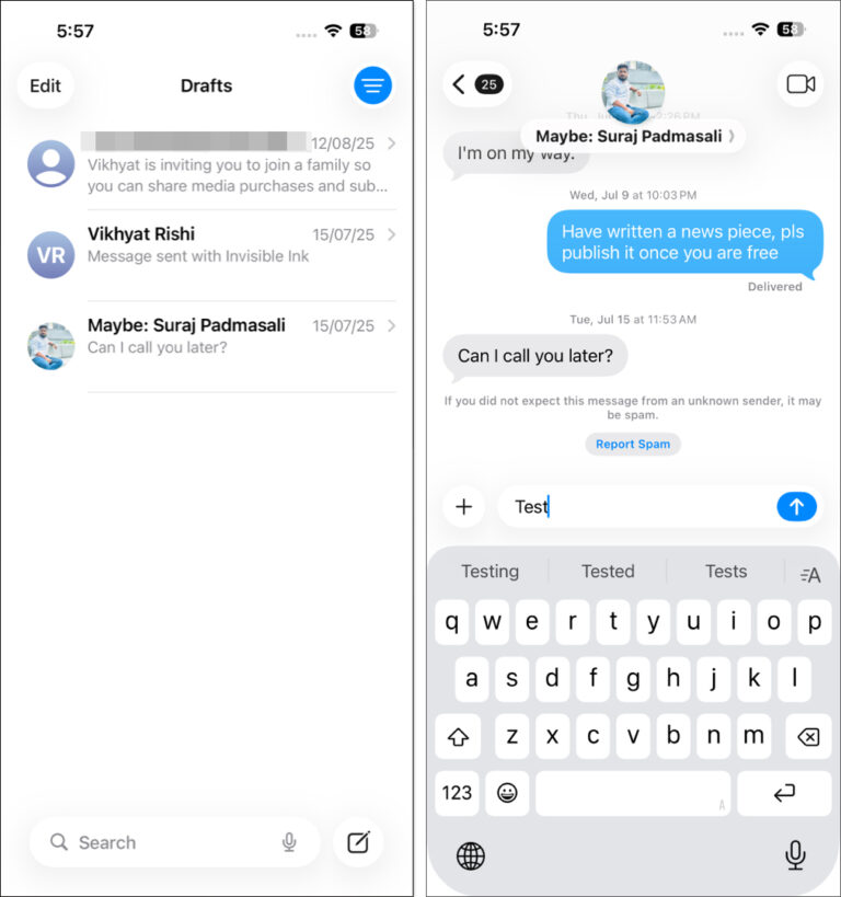 How to Use the Drafts Filter in iOS 26 Messages on iPhone